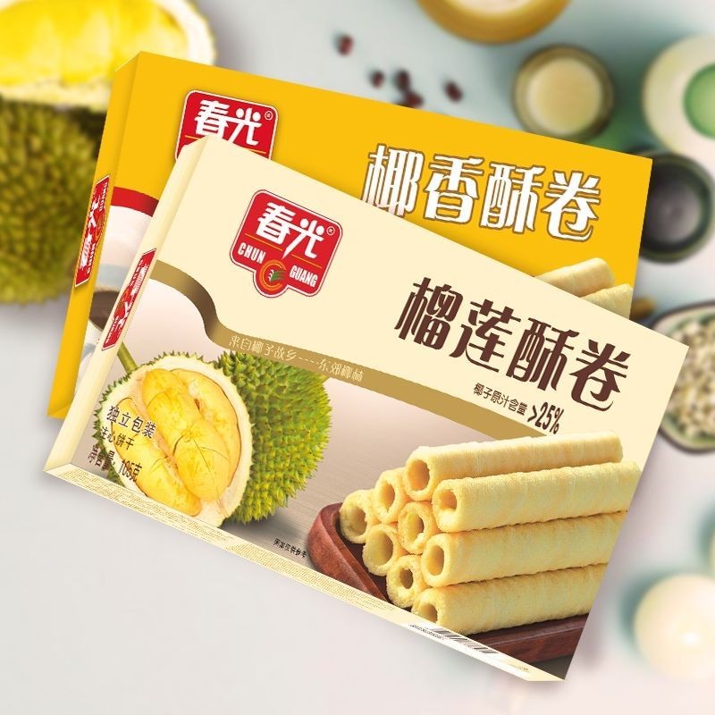Hainan Specialty Chunguang Durian Crisp Roll 105g Box Durian Flavor ...