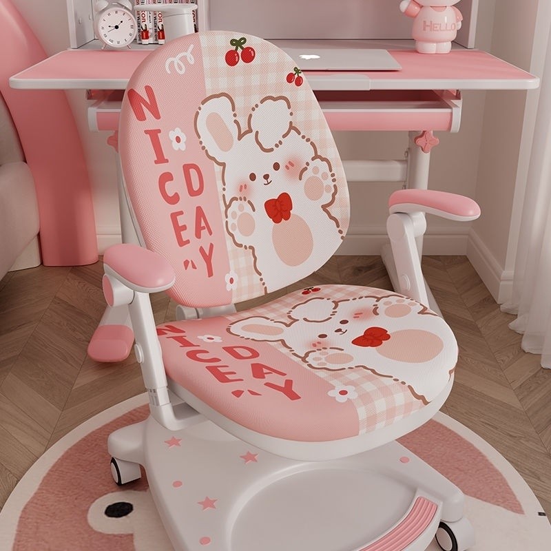 Children Study Table Chair Cover Cartoon Student Dedicated Chair Cover ...