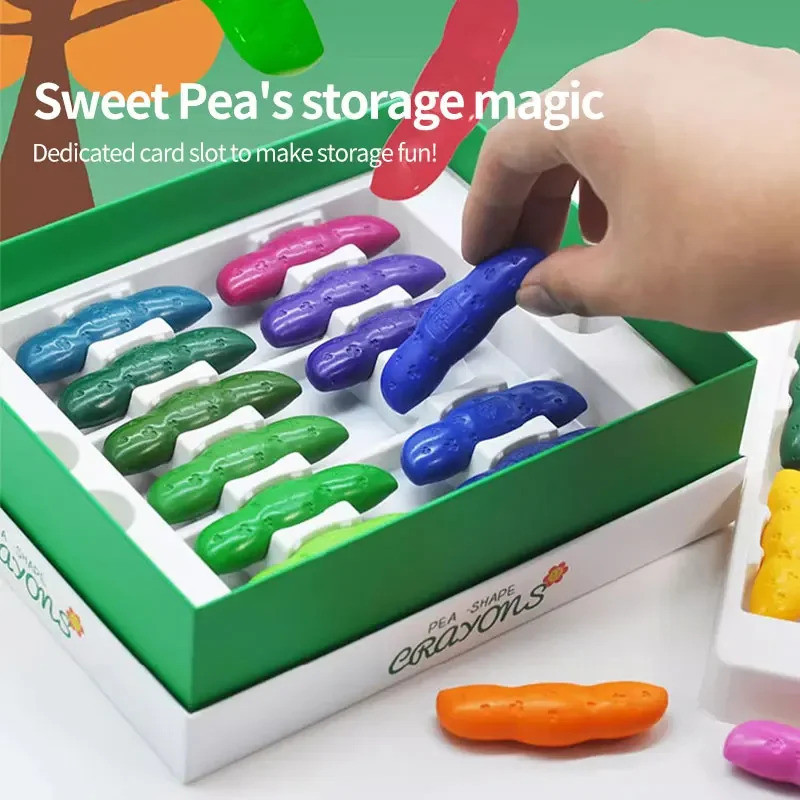 Kuelox 16/24/36 Colors Washable Not Dirty Hands Crayons Set Sweet Pea ...