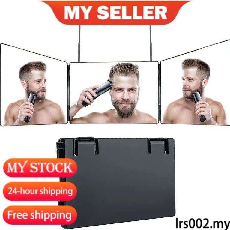 【MY Stock Fast Shipping】Led 3 way mirror/foldable mirror/Barber mirror ...