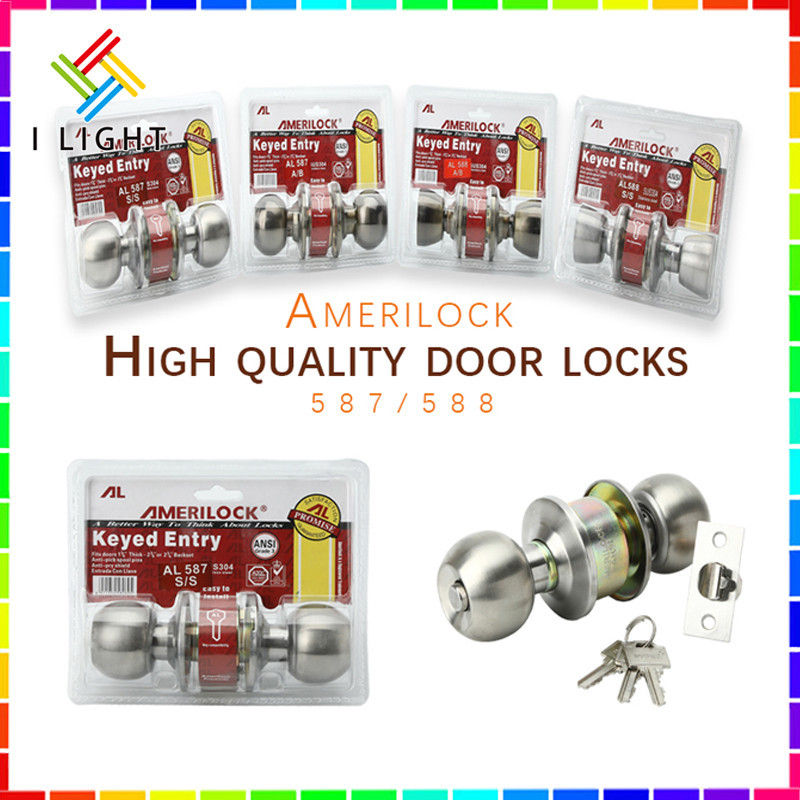 AmeriLock 587/588 Door Knob Lock Stainless Spherical Door Lock | Shopee ...