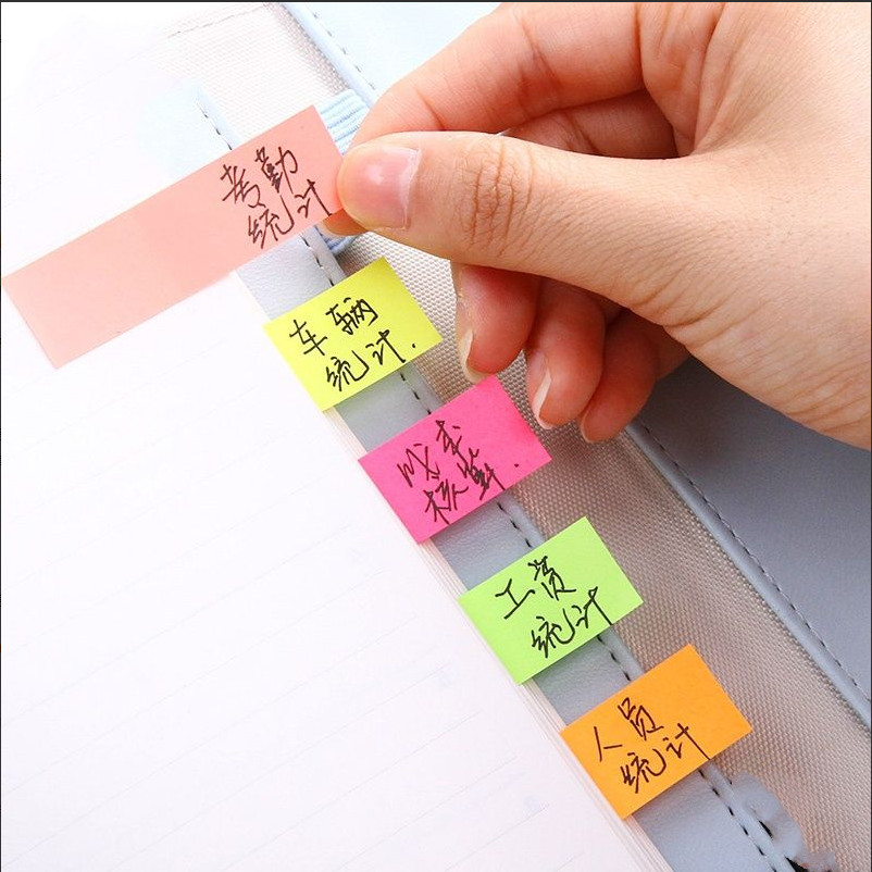 Mini Post-it Notes Fluorescent Film Page Number Instruction Note ...