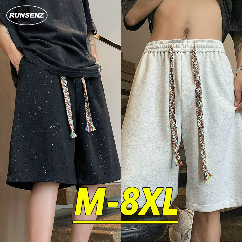 M-8XL Korean Fashion Grey Short Pants Men Plus Size Shorts Causal Loose ...