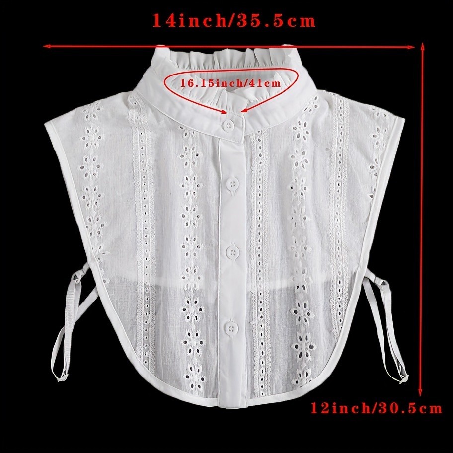 Ruffles Jacquard Fake Collar Solid Color Elegant Dickey Collar ...