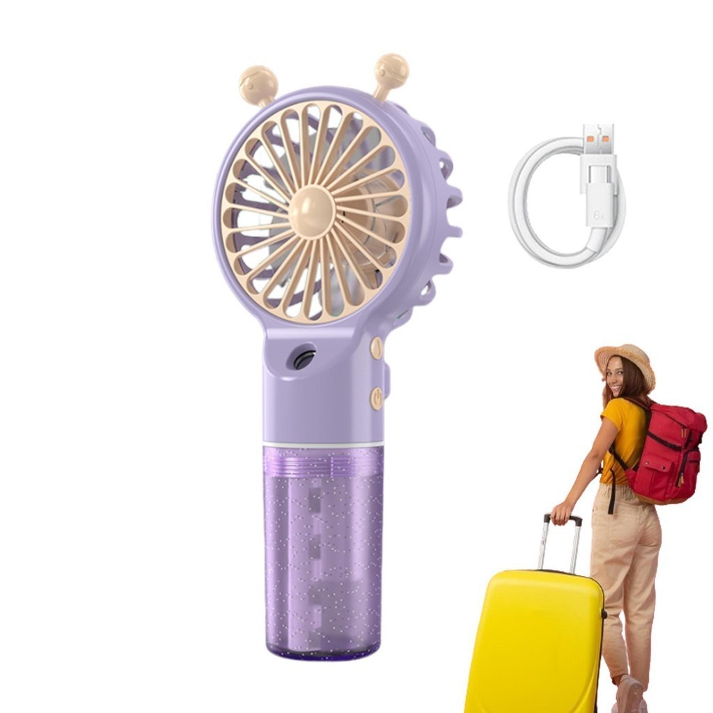 Portable Fan with Mist Small Desktop Fan Handheld Personal Mister Fan ...