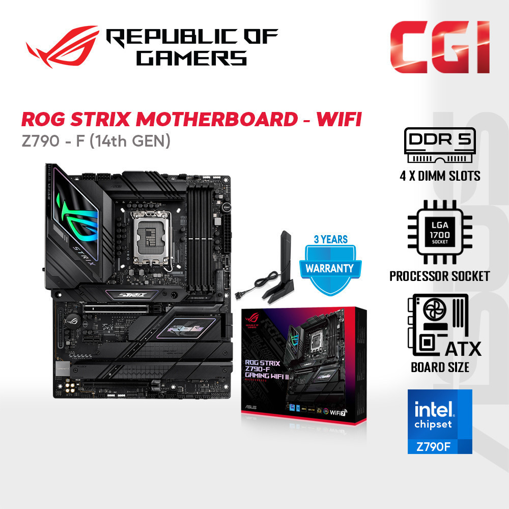 Asus ROG Strix Z790-F LGA1700 PCIE 5.0 Gaming WiFi 7 USB 20GBPS ...