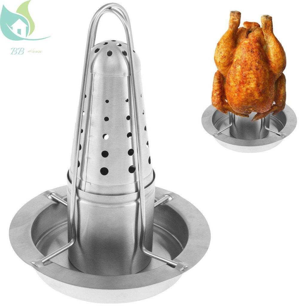 Beer Roast Chicken Rack Vertical Turkey Skewer Stand Stainless Steel ...