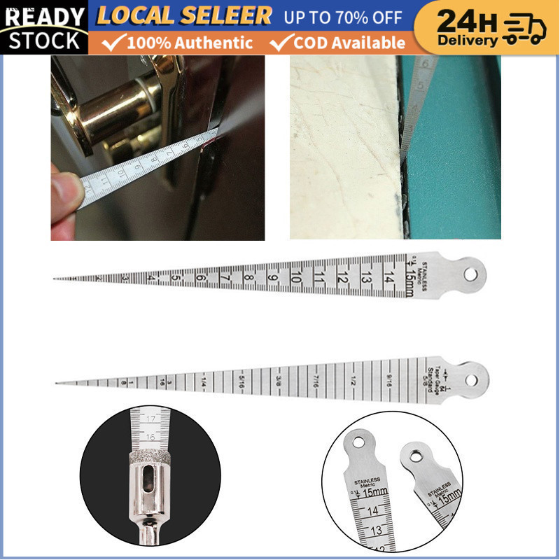 1-15 MM Stainless Steel Depth Gap Ruler Taper Gauge Feeler Hole Metric ...