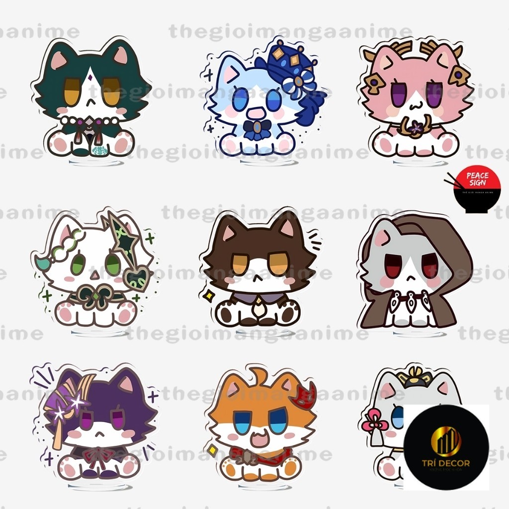 (3cm) GENSHIN IMPACT ver SITTING CAT standee model cute decorative ...