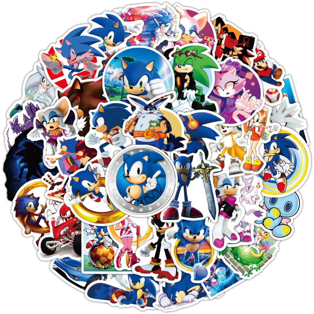Y&P| Sonic the Hedgehog Stickers Set Cartoon Graffiti Waterproof Decals ...
