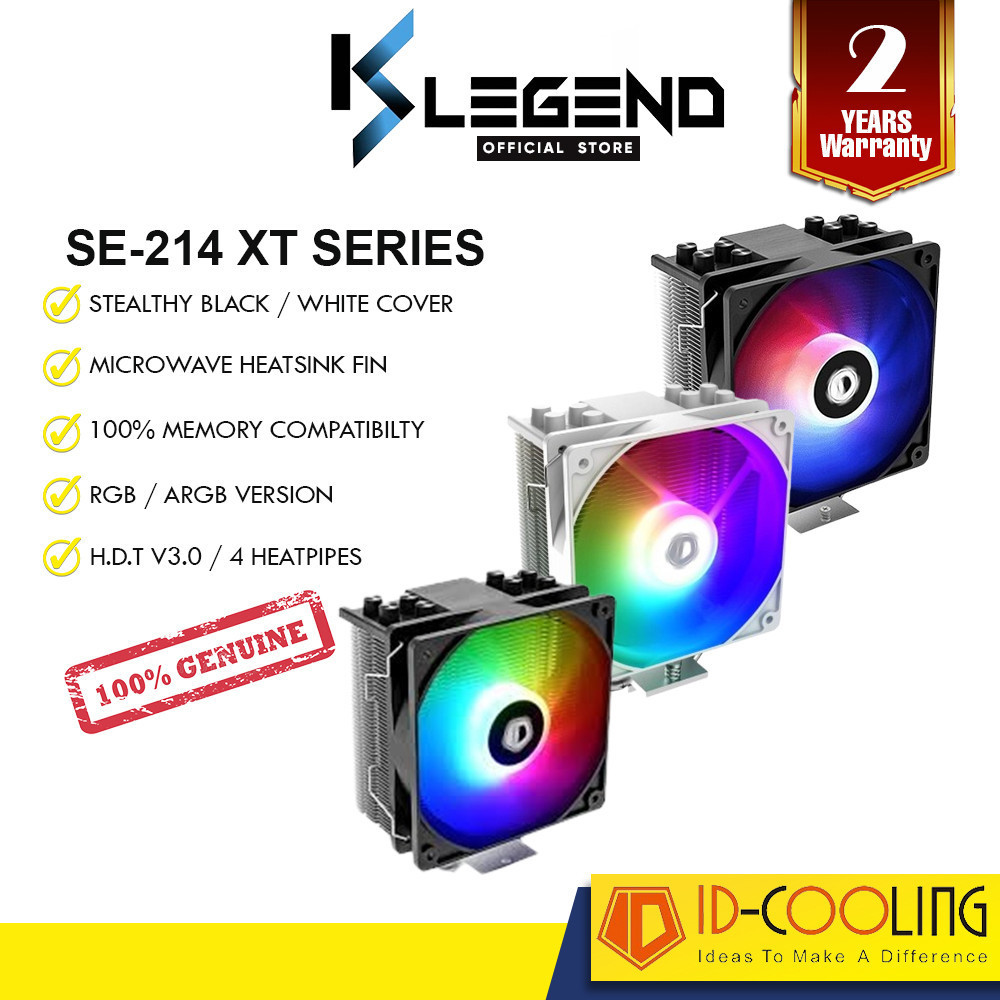 ID-Cooling SE-214 XT Series CPU Tower Cooler ( RGB / ARGB) [ BLACK ...