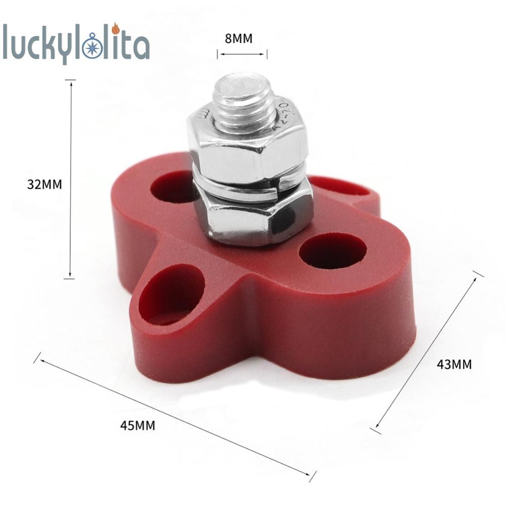 Bus Bar Power Terminal Block Heavy Duty M8 Positive Power Distribution Stud for Truck RV Boat ...