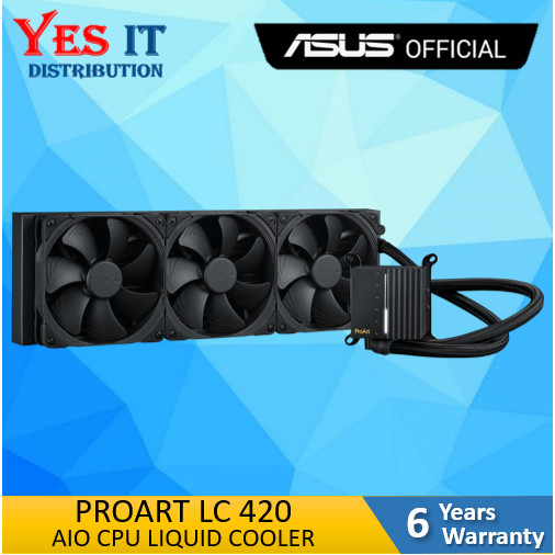 ASUS ProArt LC 420 AIO CPU LIQUID COOLER with 3x Noctua NF-A14 Industrial PPC-2000 PWM 140mm ...