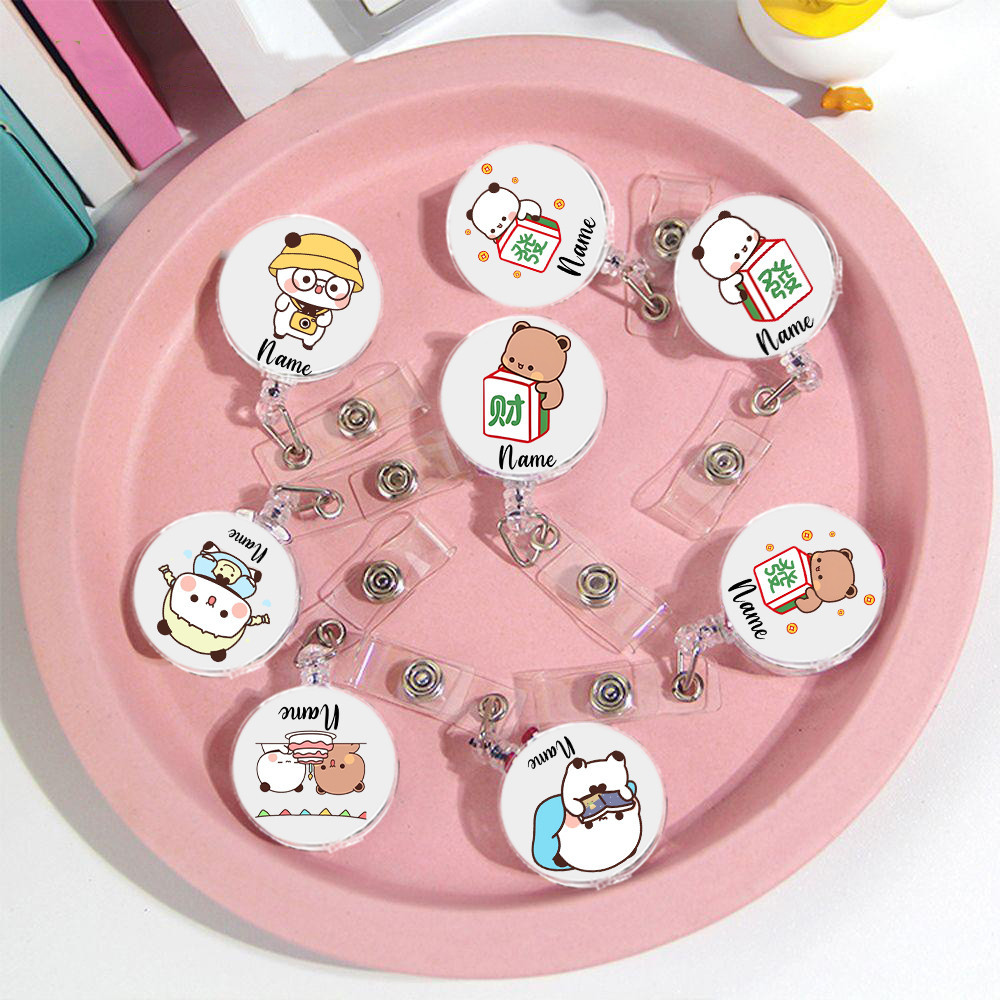 Bubu Yier Custom Name Lovely Cartoon Animals Retractable Nurse Doctor ...