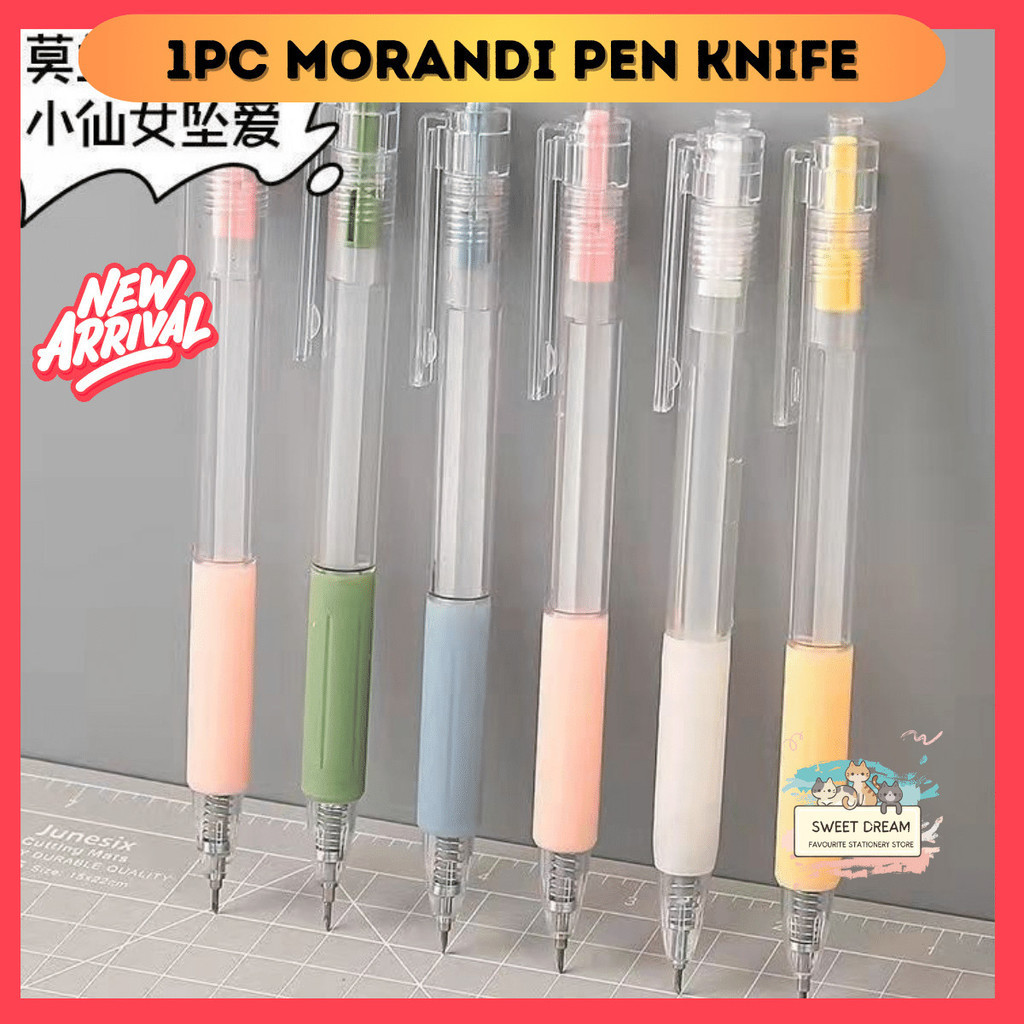 1pc Morandi Safety Automatic Portable Utility Knife Cute Pen Knife ...