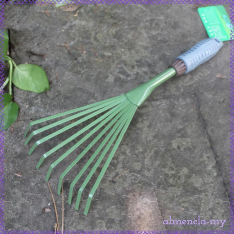 [AlmenclaMY] Hand Rake Garden Rake Metal Shrub Rake Ergonomic Handle ...
