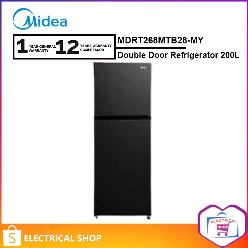MIDEA 200L Refrigerator Two Door Fridge Inverter MDRT268MTB28-MY ...