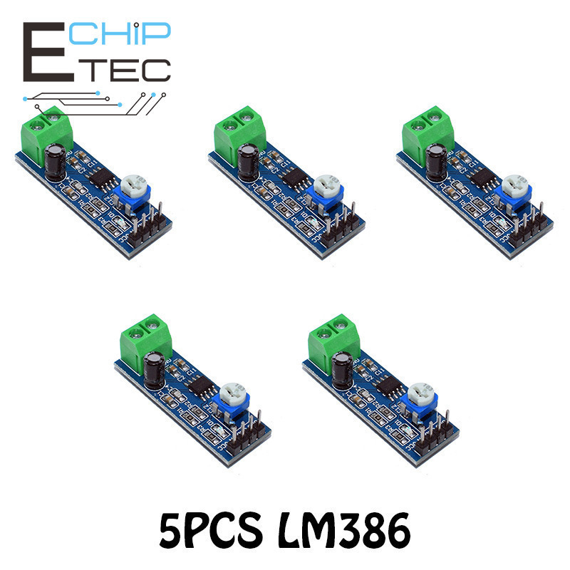 5PCS LM386 audio power amplifier module 200 times gain amplifier board ...