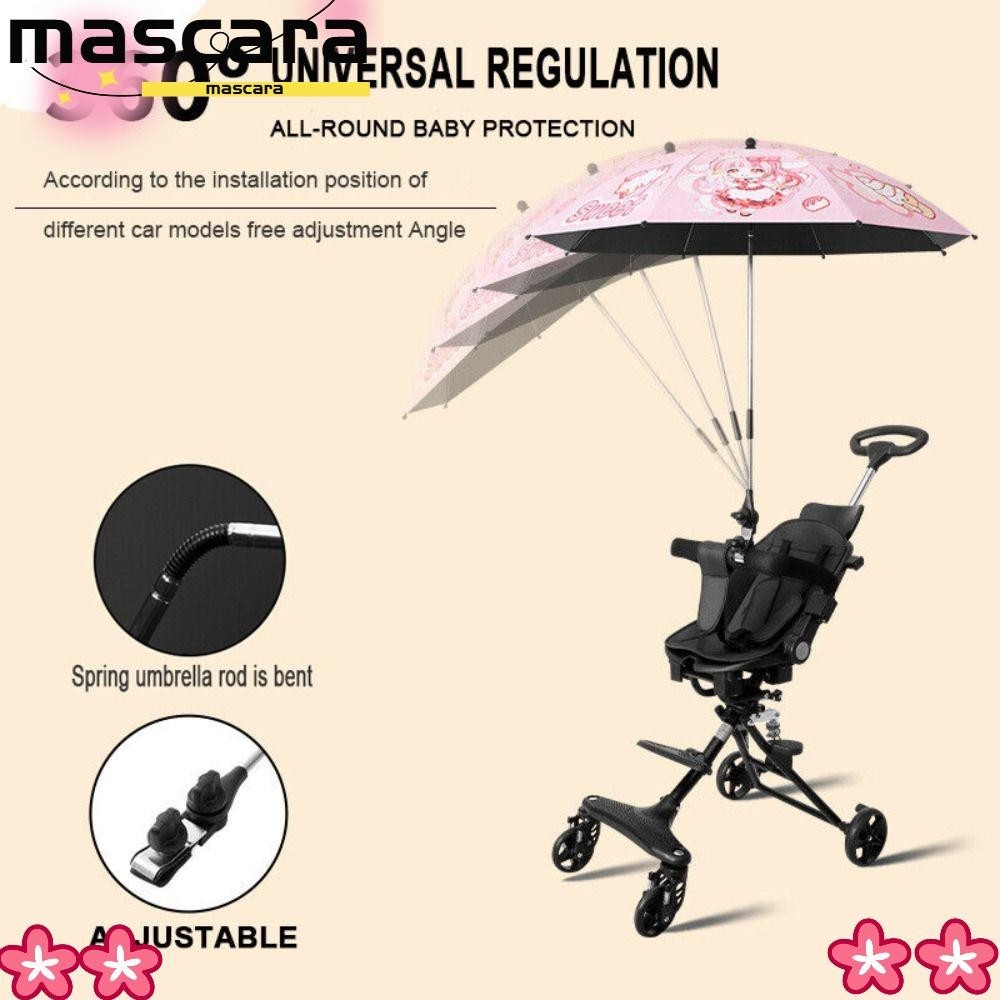 JONY1 Pram Umbrella Adjustable Baby Stroller UV Sun Rain Protection Sun ...