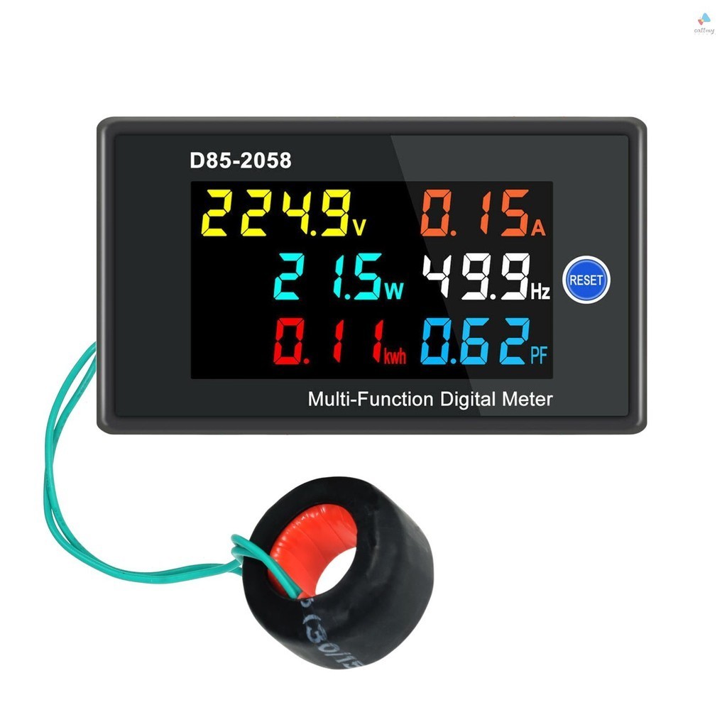 Multi-Function Single Phase Digital Meter LCD Display AC Voltage AC Current Power Frequency ...