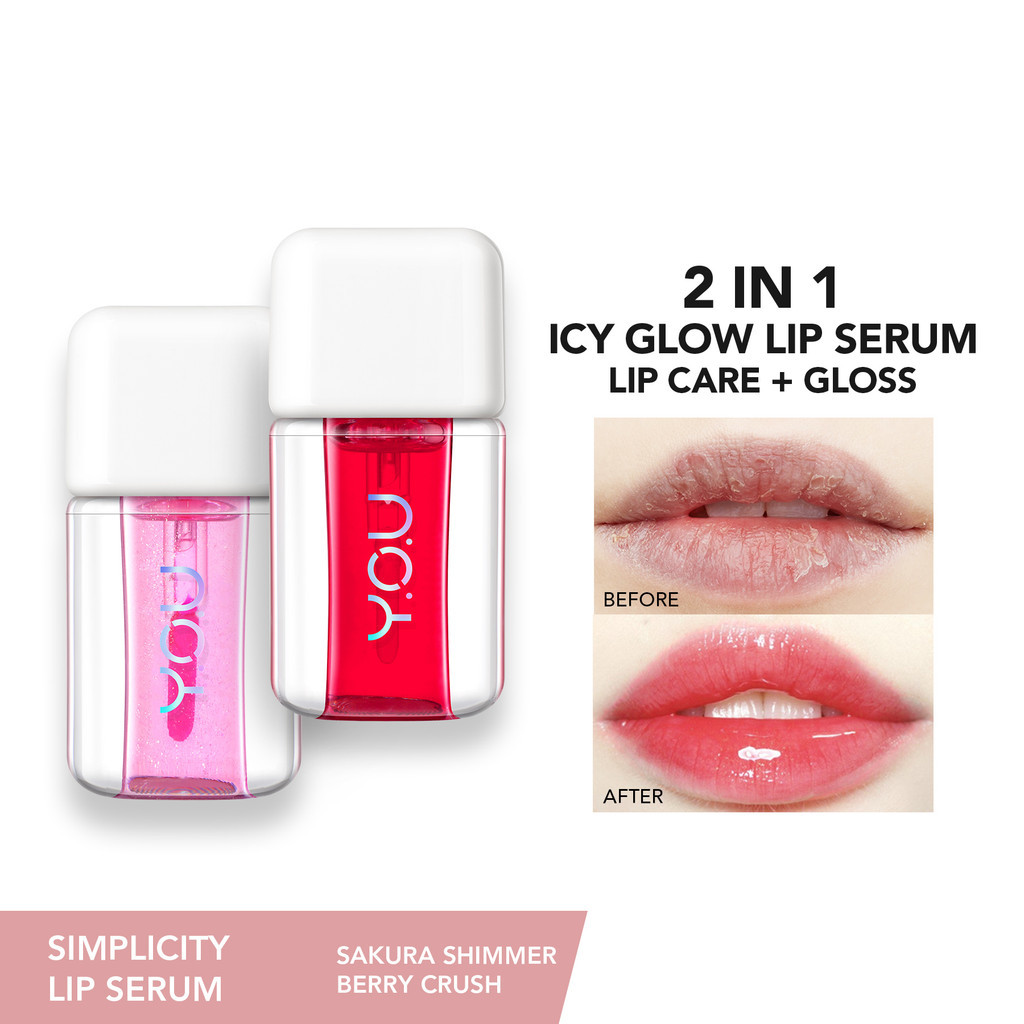 YOU Simplicity Icy Glow Lip Serum - Ultra Hydrating Gel Texture Hydrate ...