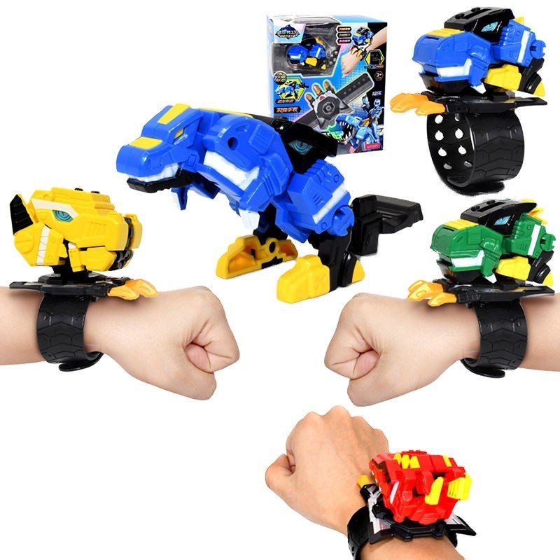 Children Mini Spy Watch Toy Boy Deformation Robot Super Mecha Dinosaur ...