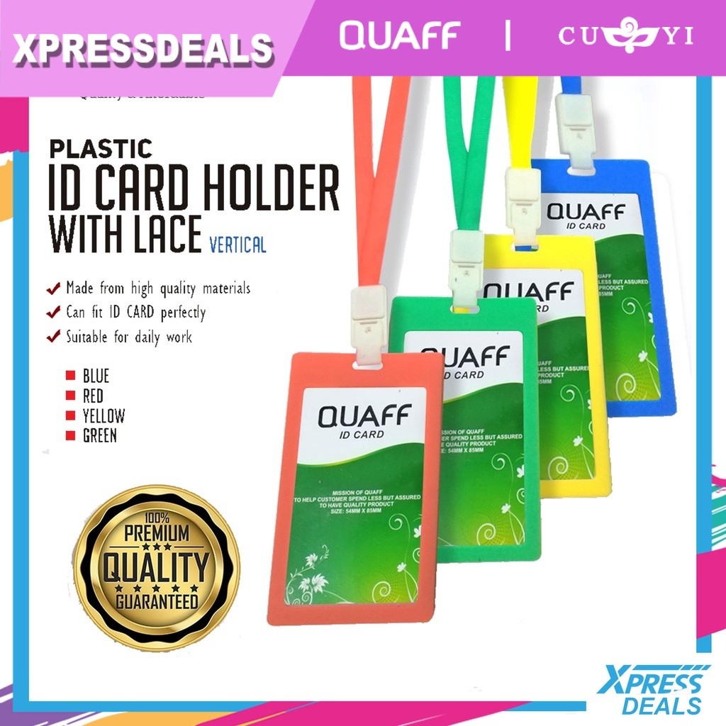 (5pcs) Vertical Plastic ID Card Holder / ID Case / ID Protector with ...