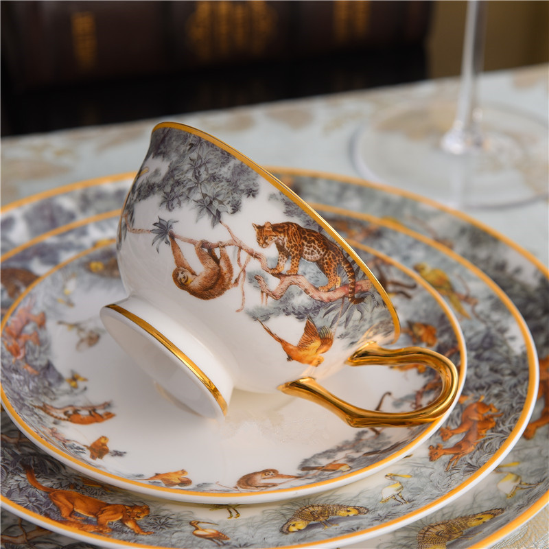 European Equator Jungle Series Coffee Cup Saucer Set Phnom Penh Bone ...