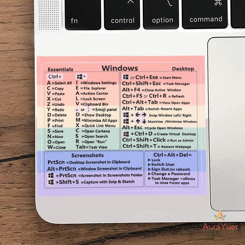 [AuraYuer] Windows PC Reference Keyboard Shortcut Sticker Adhesive for ...