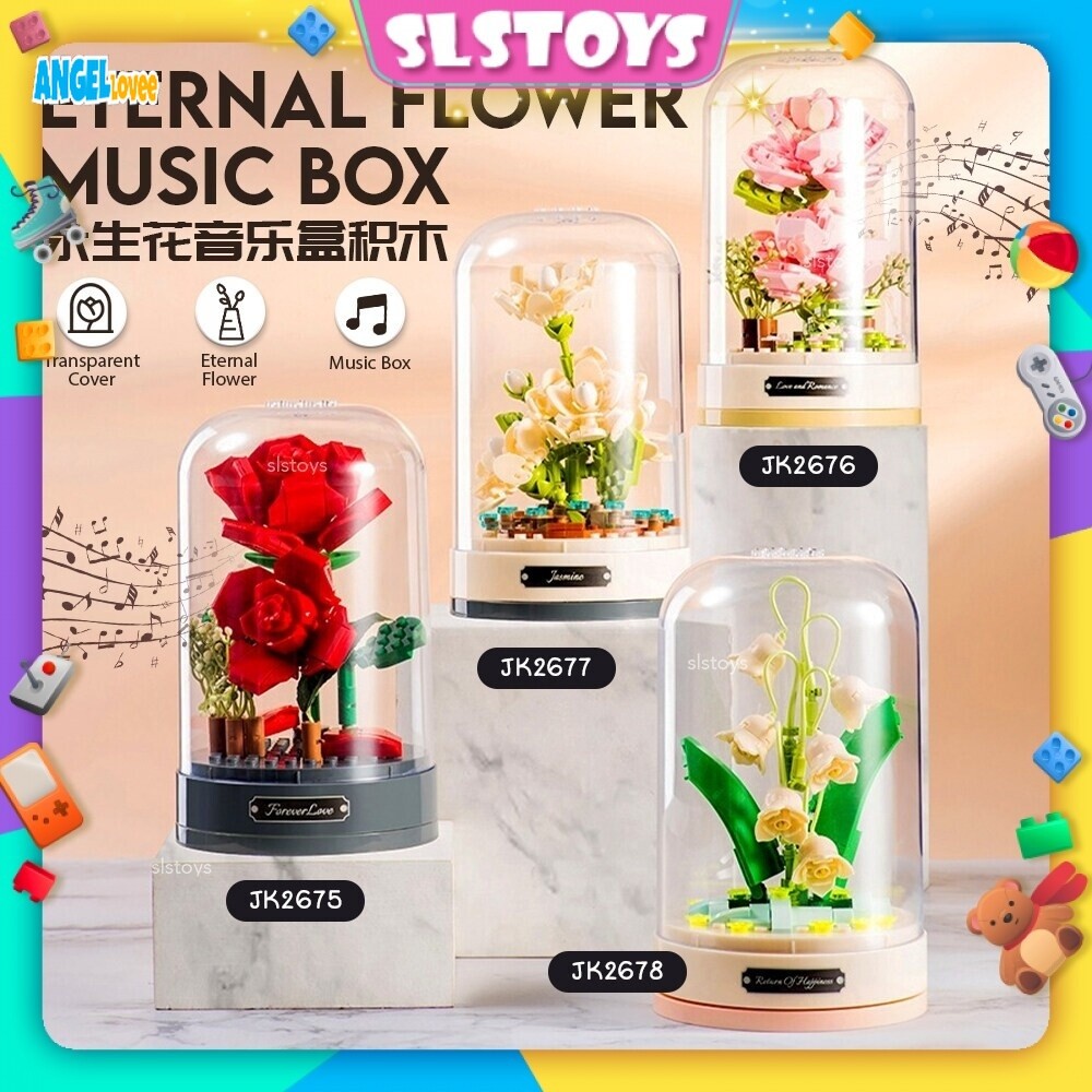 Jaki JK2675 / JK2676 Eternal Flower Music Box Bouquet Gift Decoration ...