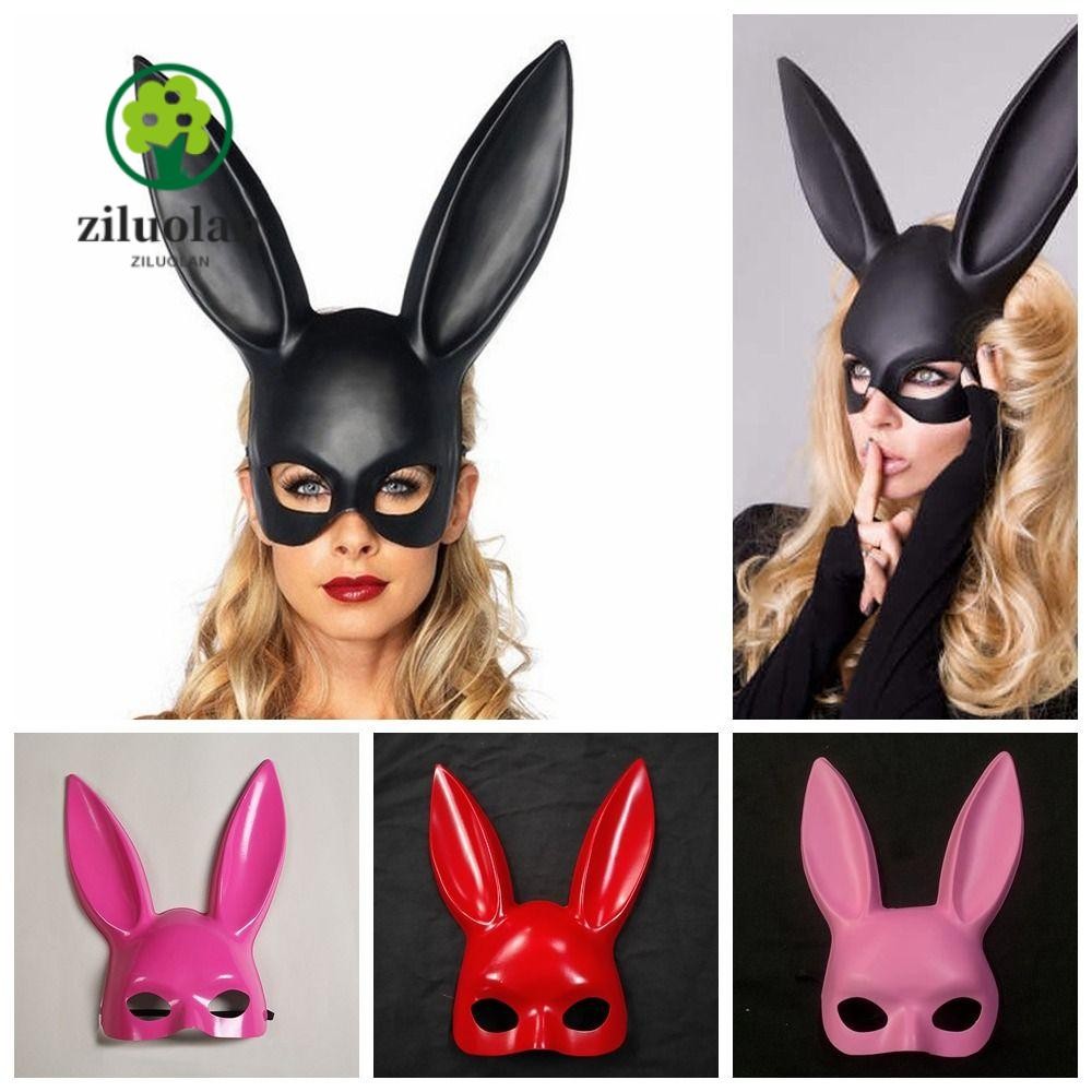 ZILUOLAN Face Long, Anime Bunny , Fun Rabbit Ears Masquerade Party ...