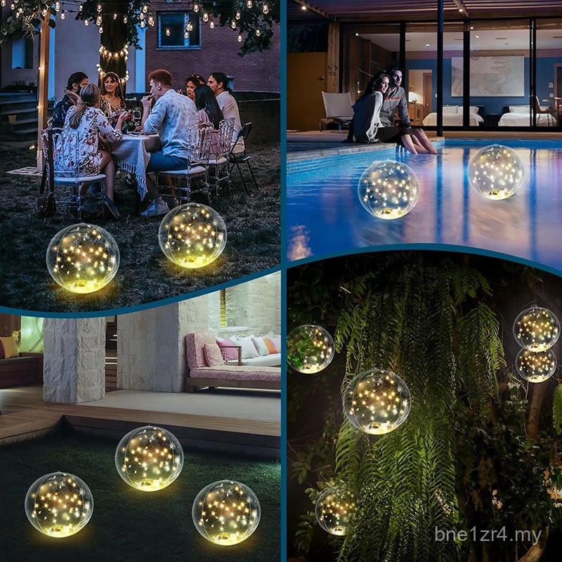 Solar Floating Pool Light Warm Light Transparent Ball with Remote ...