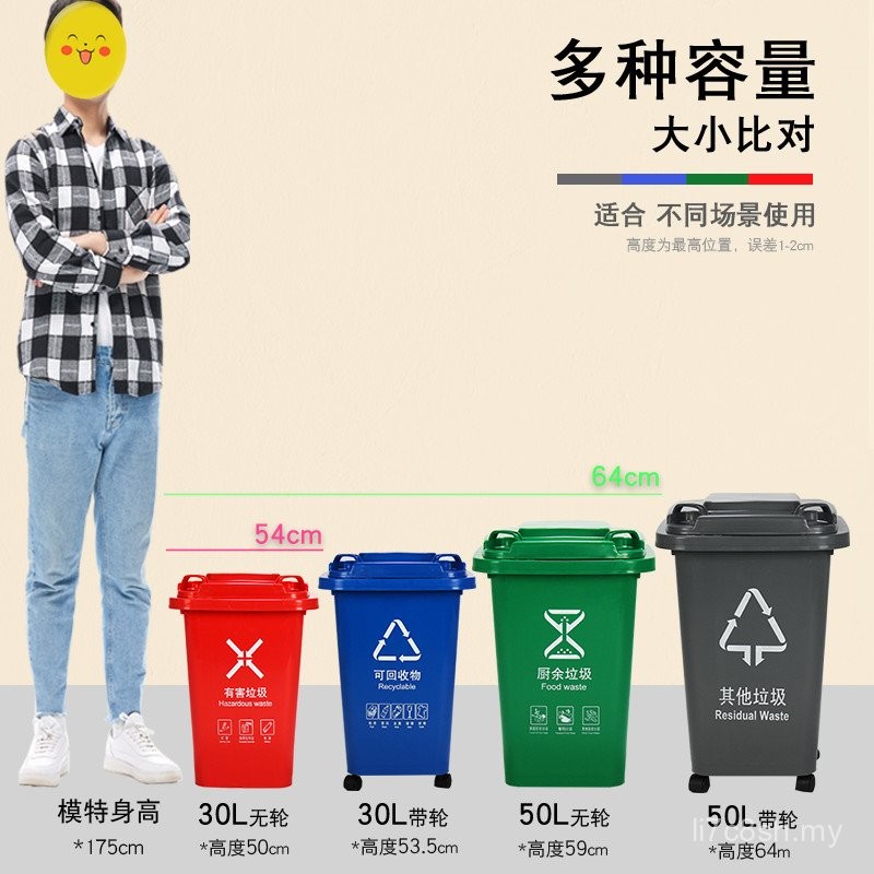 Tong Sampah Isih Beroda Kapasiti Besar Bertutup Komer Sanitasi Besar ...