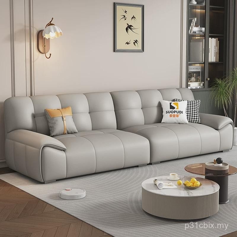 Sofa Kulit Tulen Penuh untuk Ruang Tamu 2024 Minimalis Itali Baharu ...