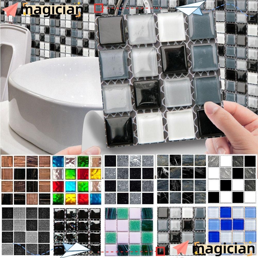 MAGIC 10PCS Tile Stickers, Effect DIY Mosaic Sticker, 10x10cm Self ...