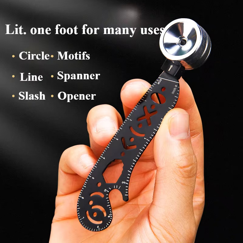 Multifunctional Rotating Drawing Ruler Bottle Opener Magnet Geometric ...