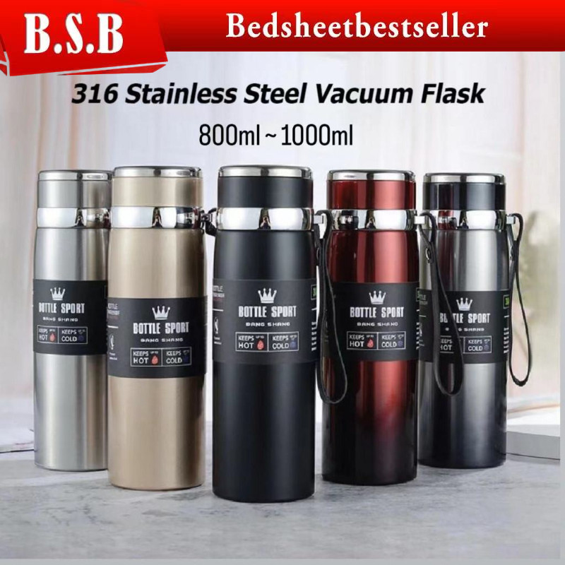 BSB_ 800ml 1000ml SUS 316 Stainless Steel Vacuum Flask Bottle Cup 316 Kelalang Vakum 316不锈钢保温瓶 ...