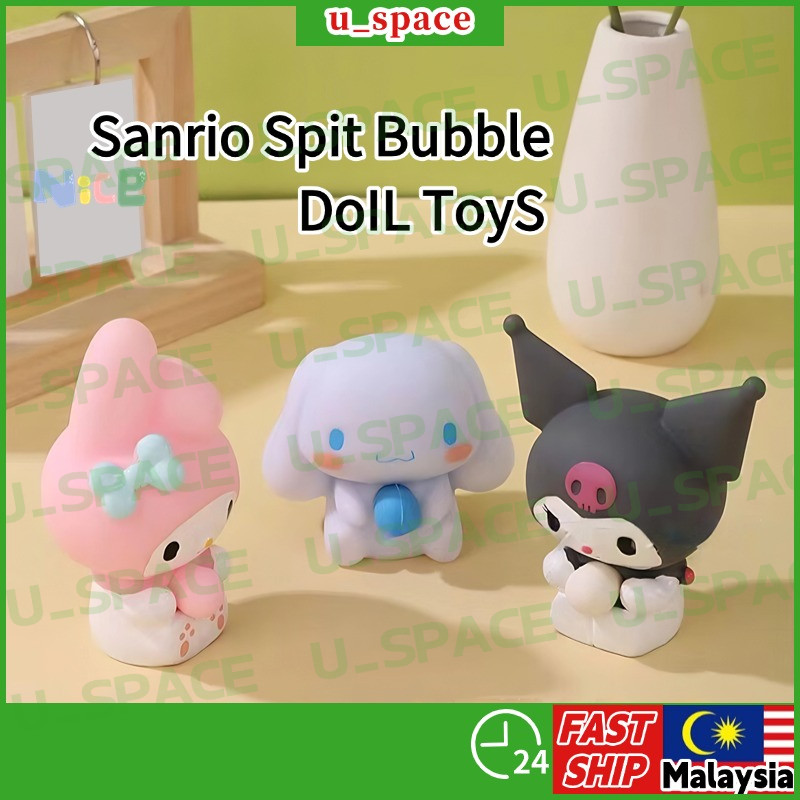 Cute Sanrio Spit Bubble Doll Toys Melody Kuromi Squishy Toys Pinch Slow ...