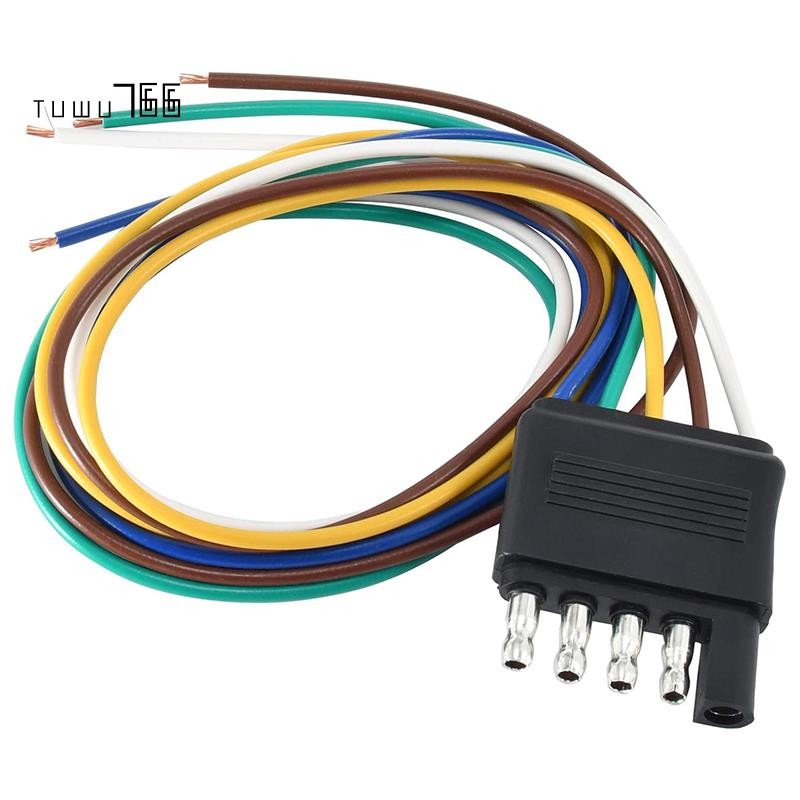 5 Way Flat Trailer Wiring Harness Plug with 36 Inch Wire Lead Trailer ...