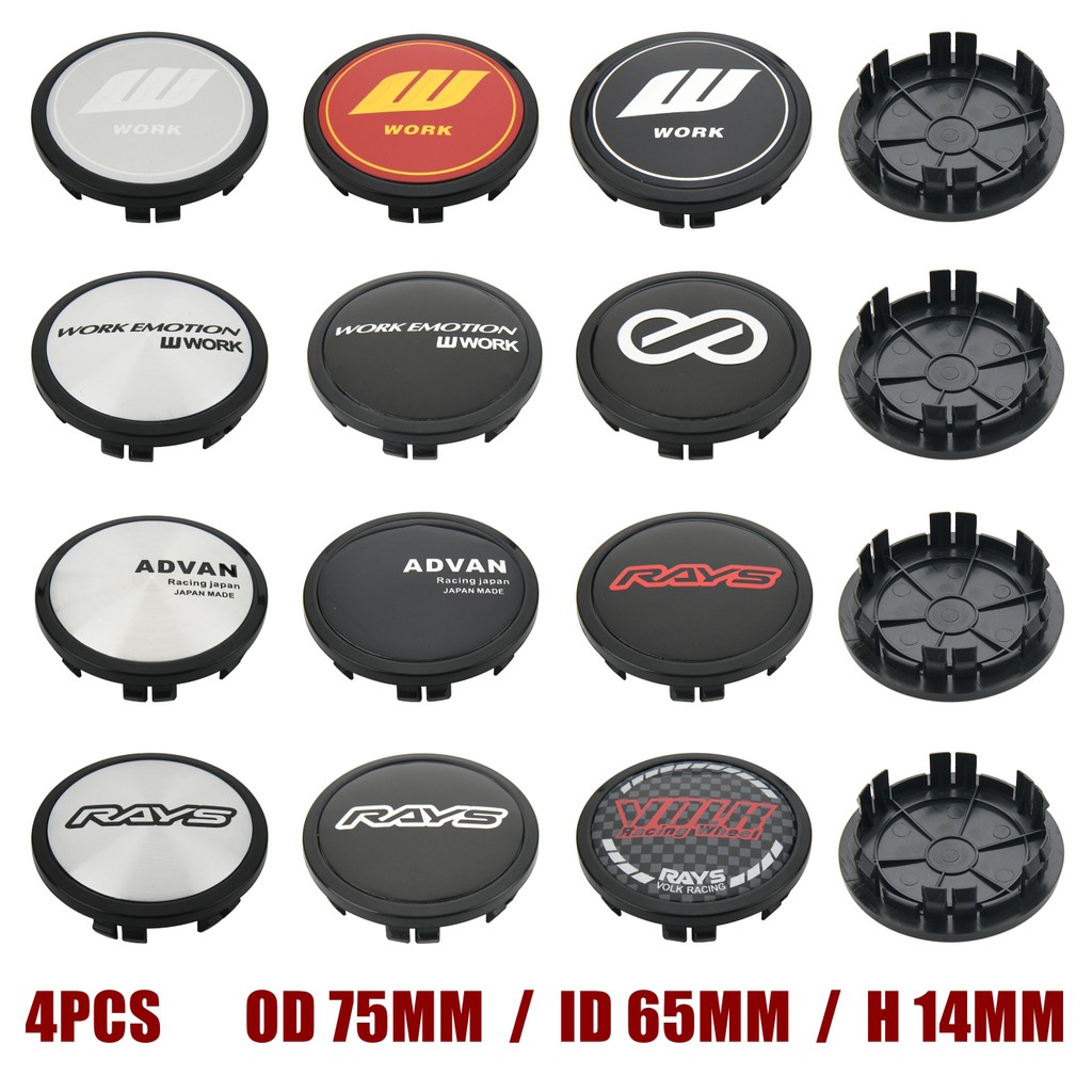 75mm Wheel Cap RAYS Emblem Sticker Wheel Center Cap ENKEI Rim Cap ADVAN ...