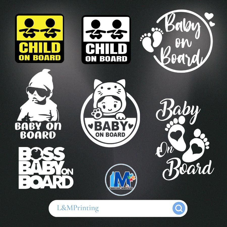 Baby On Board / Child On Board Car Vinyl Waterproof Sticker | Shopee ...