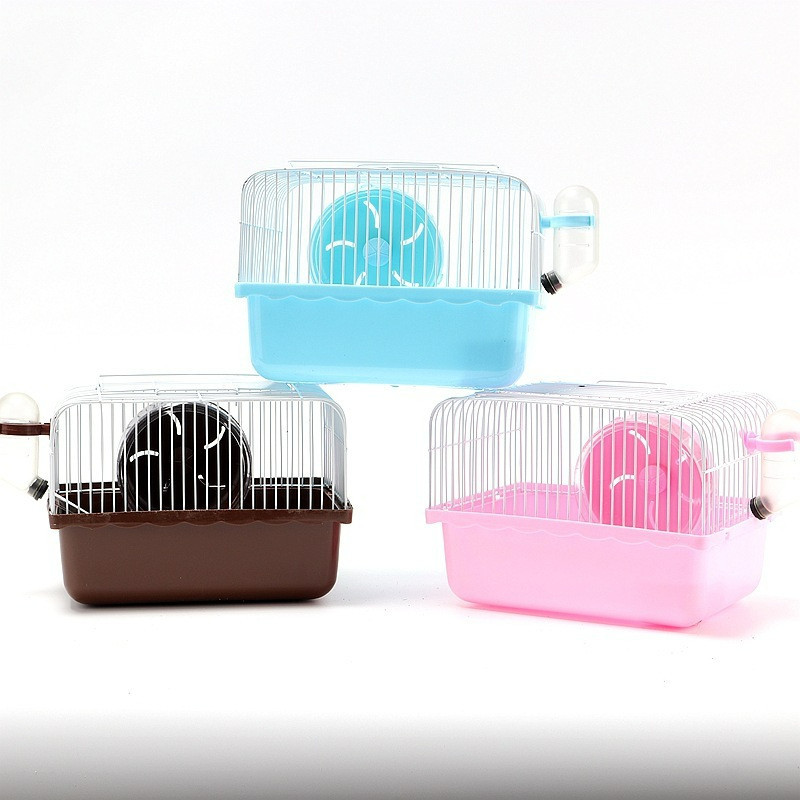 Hamster Home Cage with Running Wheel and Water Drinker Mouse Travel ...