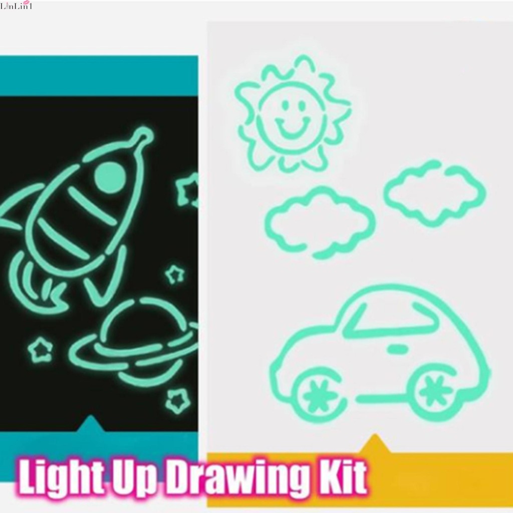 A4 Fluorescent Painting Board Portable Drawing Tablet DIY Drawing Board ...