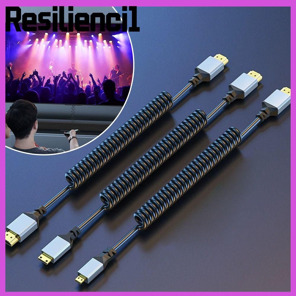 RESILIENCI1 HDMI to HDMI Cable, Telescopic Spring Cable 4K/2K@60hz HDMI ...