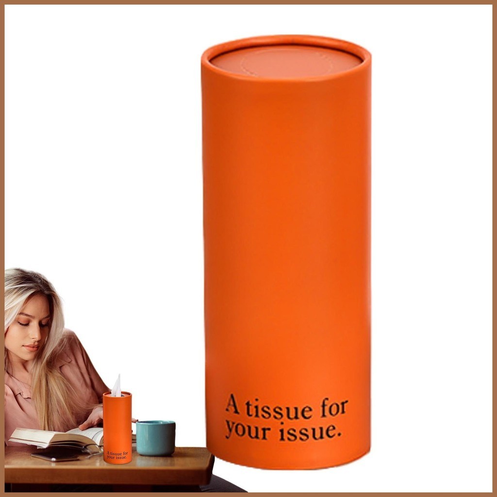 Car Tissues Holder with Facial Tissues Round Tube Car Tissue Box ...