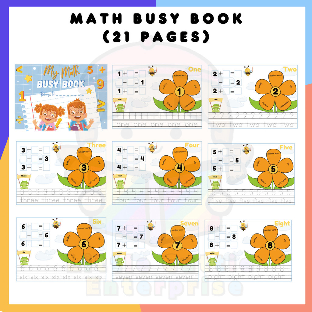 Little Cuttie Math Busy Book Kid Early Learning Book Kids Montessori ...