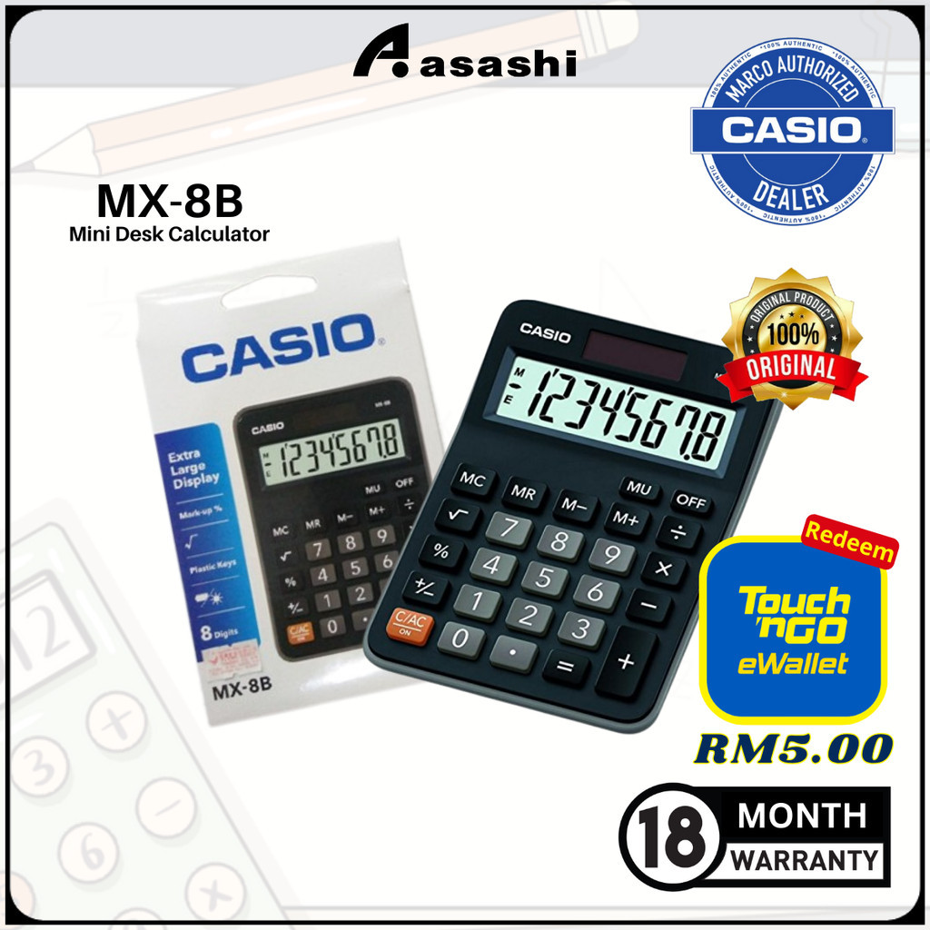 Casio MX-8B 8 Digits Calculator | Shopee Malaysia