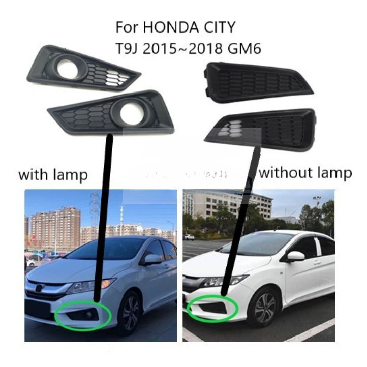 HUIYI Fog Lamp Cover Front Bumper Fog Light Cover Hood Garnish for HONDA CITY GM6 T9J 2015 2016 ...
