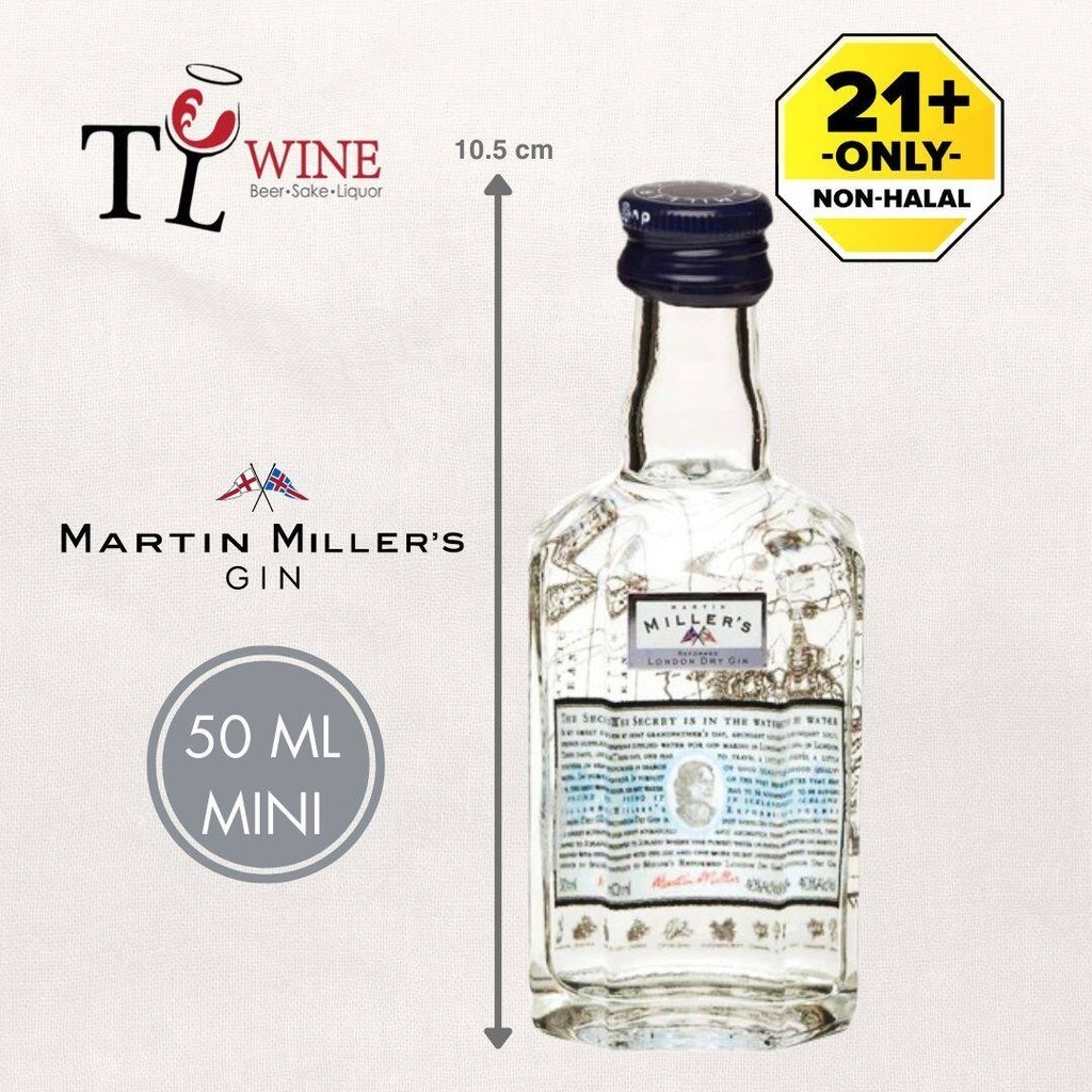 Martin Miller’s Original London Dry Gin 50ml mini miniature ALC: 40% ...