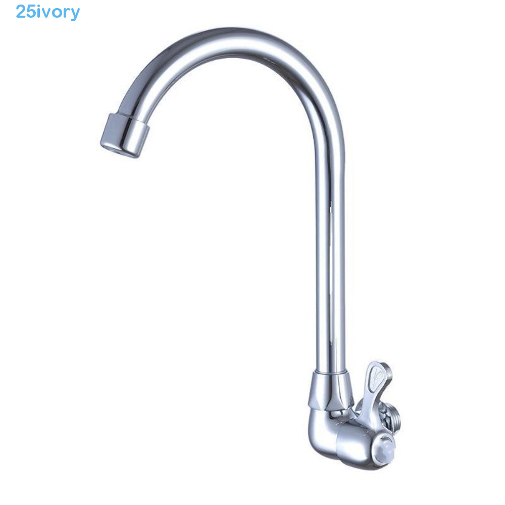 IVORY Wall Mounted Kitchen Fauce, Wall Mount One Hole Single-Tube Cold ...